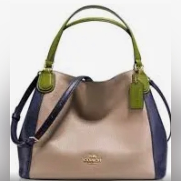 Coach | Bags | Coach Edie 28 Colorblock Leather Satchelcrossbody ...